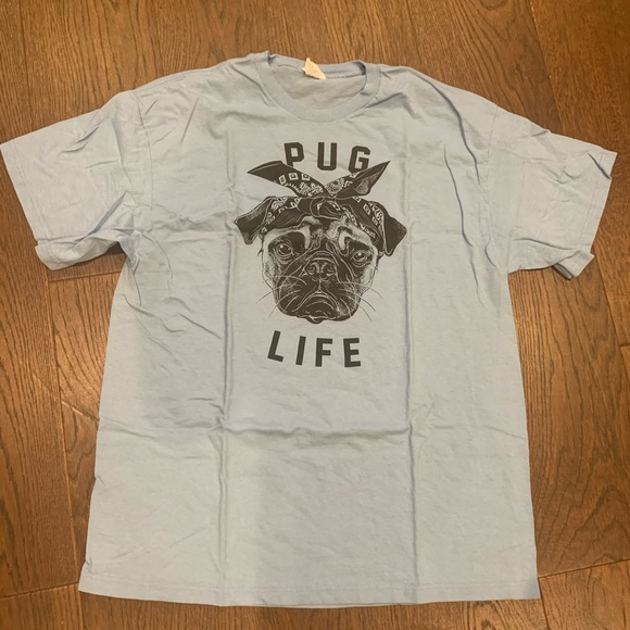 Shirts | Baby Blue Pug Life Mens T Shirt | Poshmark